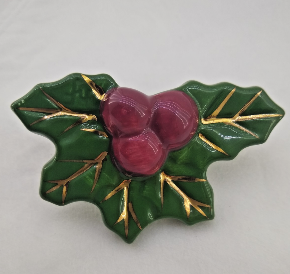 Nora Fleming Holly Berry Charm Plate Bowl Berries Tree Leaves Leaf Gift ...