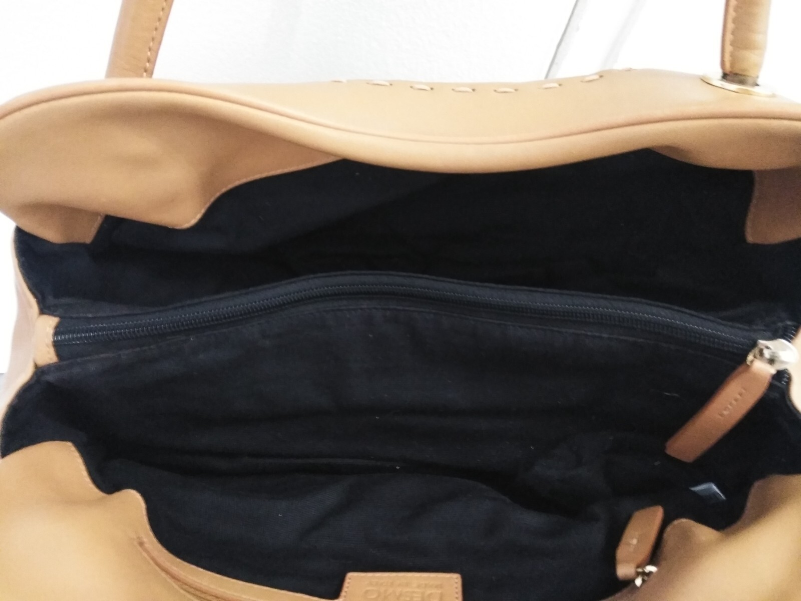 DESMO SATCHEL PURSE HANDBAG CARAMEL STITCH DETAILS MADE IN ITALY (RARE ...