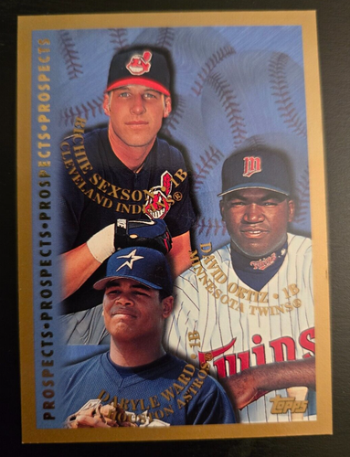 David Ortiz 1997 Topps Rookie Card Prospects Richie Saxson Daryle Ward ...