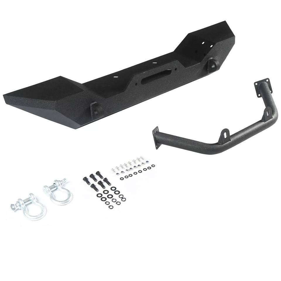 Front Rear Bumpers For 1987-2006 Jeep Wrangler TJ YJ w/Winch Plate ...