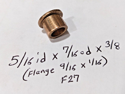 Oilite Flange Bushing Bronze 5/16 id x 7/16 od x 3/8 Brass Bush Spacer ...