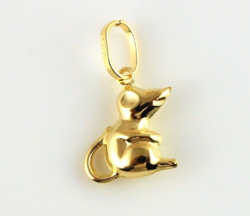 New 9ct Yellow Gold Mouse Charm / Pendant | eBay