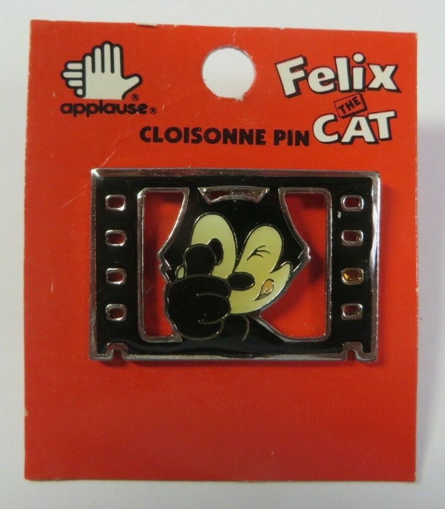 Vtg 1989 Felix the Cat THUMBS UP FILMSTRIP Applause Cloissone Pin NEW ...