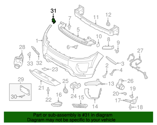 2012-2019 Range Rover Evoque Left Lamp Washer Cover LR036198 OEM | eBay