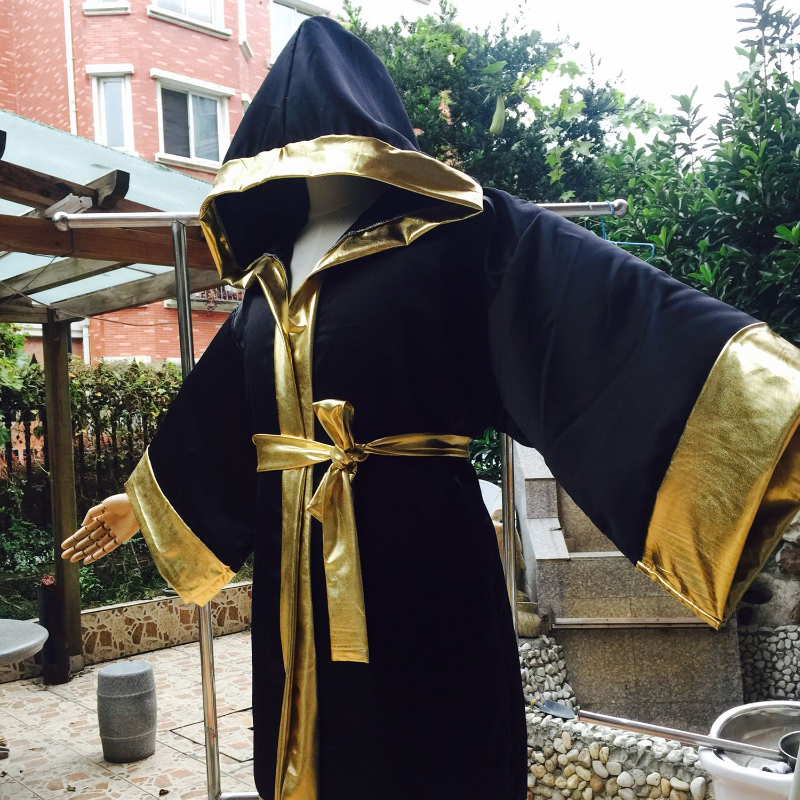 Unisex Child Boxing Costume Robe Cloak Hooded Heavyweight Boxer Fancy ...