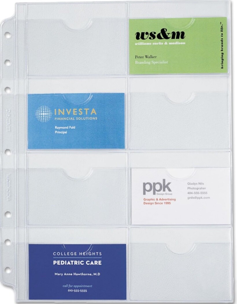DTM87325 - DAYTIMER'S INC. Business Card Holders for Looseleaf Planners ...