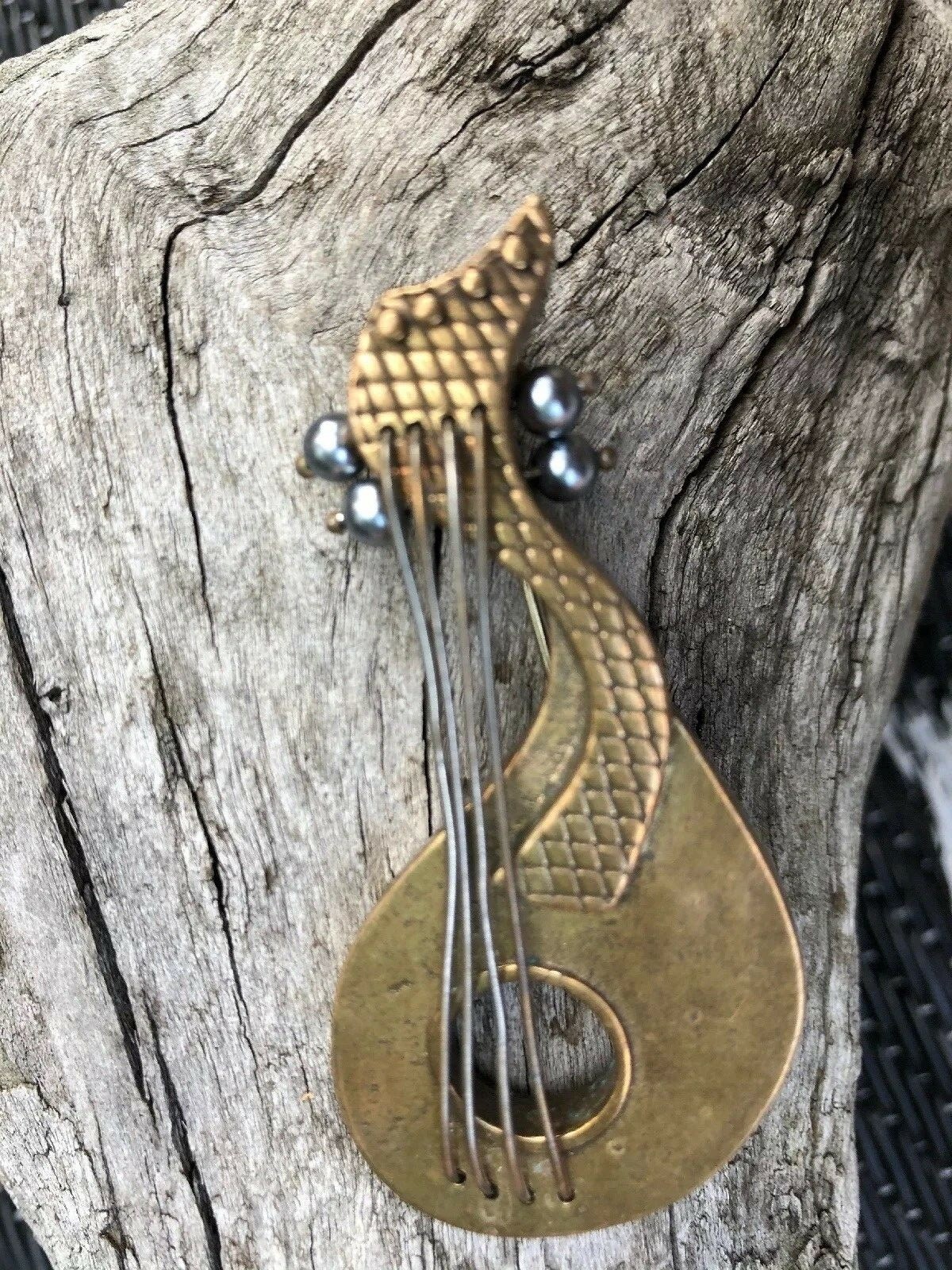 BRASS Miniature Musical Instrument Gold Tone Metal B… - Gem