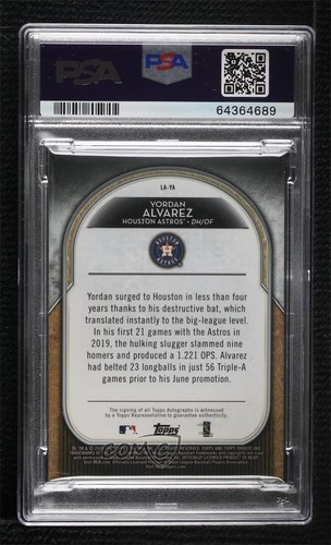 2020 Tribute League Inauguration Orange /25 Yordan Alvarez PSA 9 Rookie ...