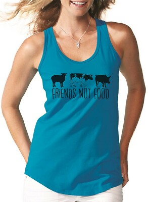 Women's Tank Top Friends Not Food T Shirt Vegetarian Vegan Gift Veggie ...