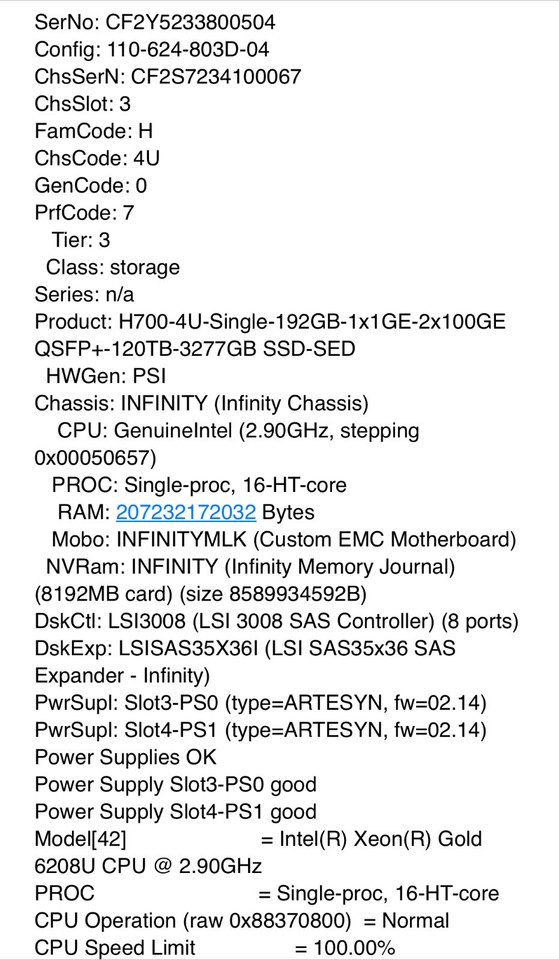Dell EMC PowerScale H700-4U- 4 Node System, good battery risers. See ...