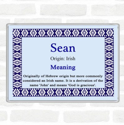 Sean Name Meaning Jumbo Fridge Magnet Blue | eBay UK