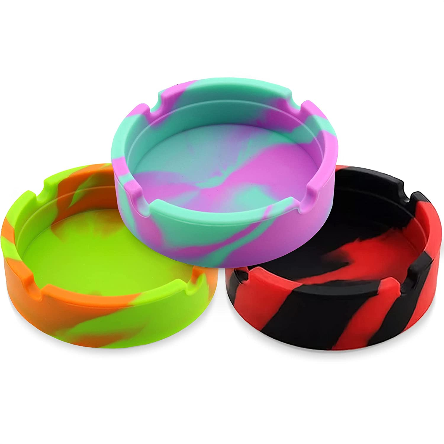 3Pcs Silicone Ashtrays for Cigarettes - Rubber Tray High Heat Silicone ...