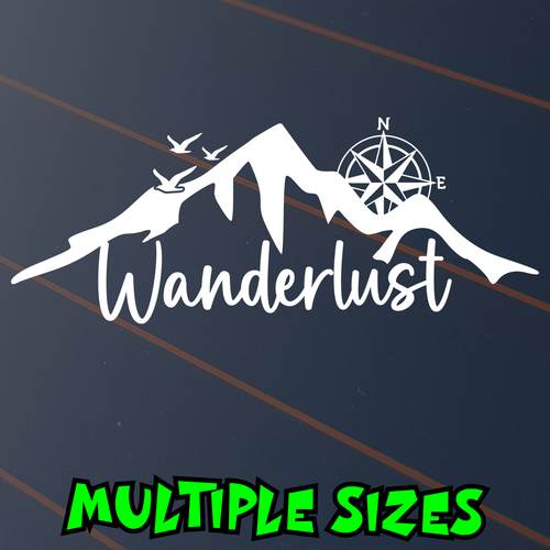 Wanderlust Sticker Car Decal Caravan Adventure Australia Compass ...