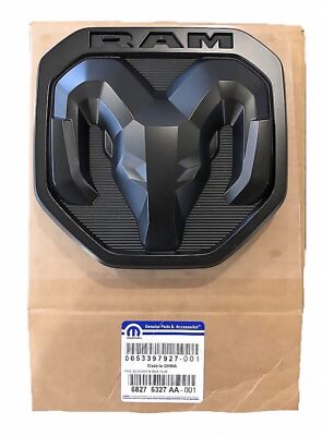 NEW 2019-2020 Dodge Ram 1500-3500 MATTE BLACK RAMs Head Logo Tailgate ...