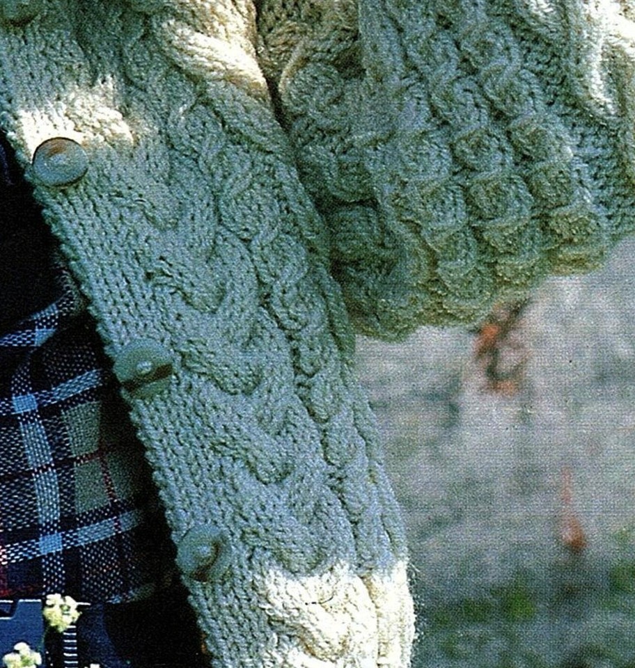 Girls cable cardigan knitting pattern round neck cables pockets, Child ...