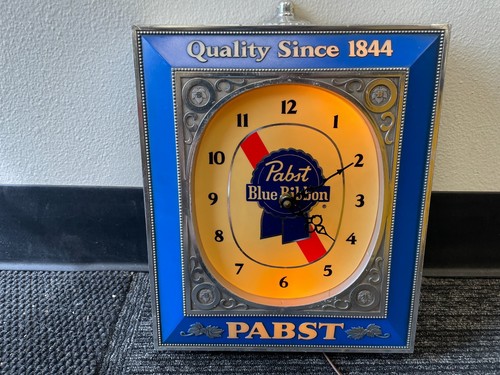 PABST Blue Ribbon LIGHTED CLOCK Embosograph Display Mfg | eBay