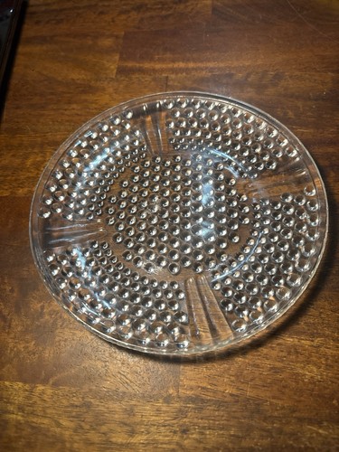 Vintage Clear Pressed Glass Underplate 7”Raised Dimple Pattern Rough ...