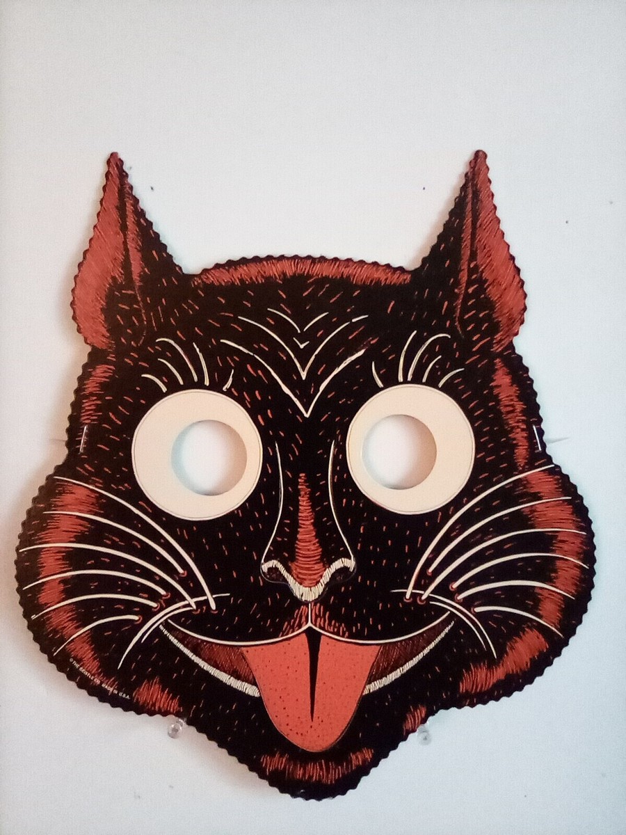 Vintage Halloween Cat Face