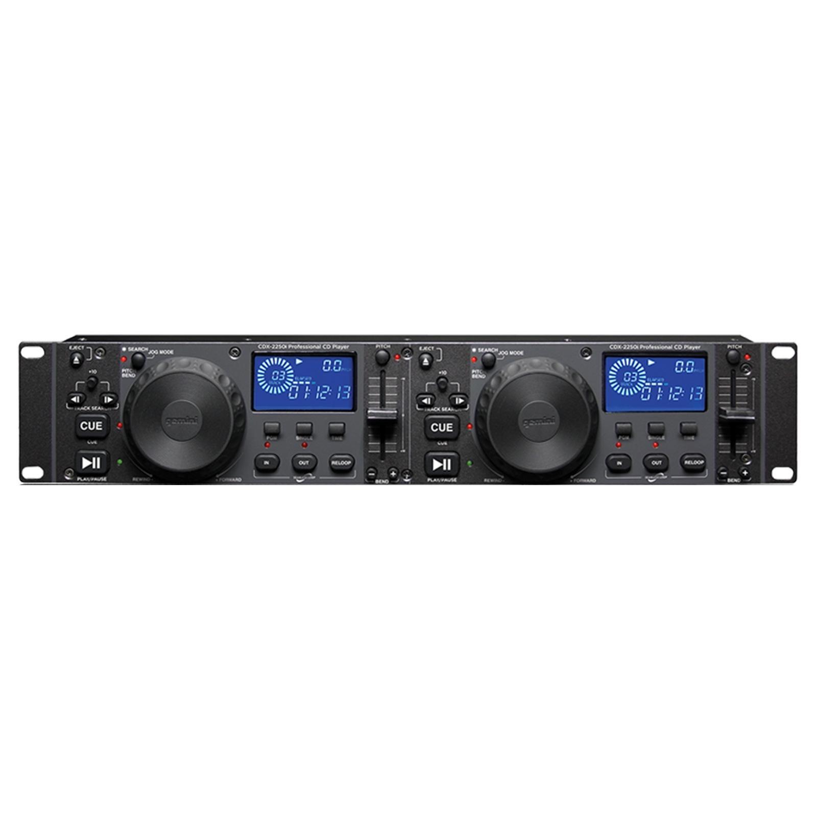 Gemini CDX-2250i Rack Mount DJ Pro Audio Dual Multimedia CD Player with ...