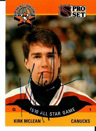 "Vancouver Canucks" Kirk McLean Signed Tradfing Card JG Autographs COA ...