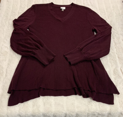 Women’s Medium Maroon Shirt By Cupio Long Sleeve Tunic | eBay