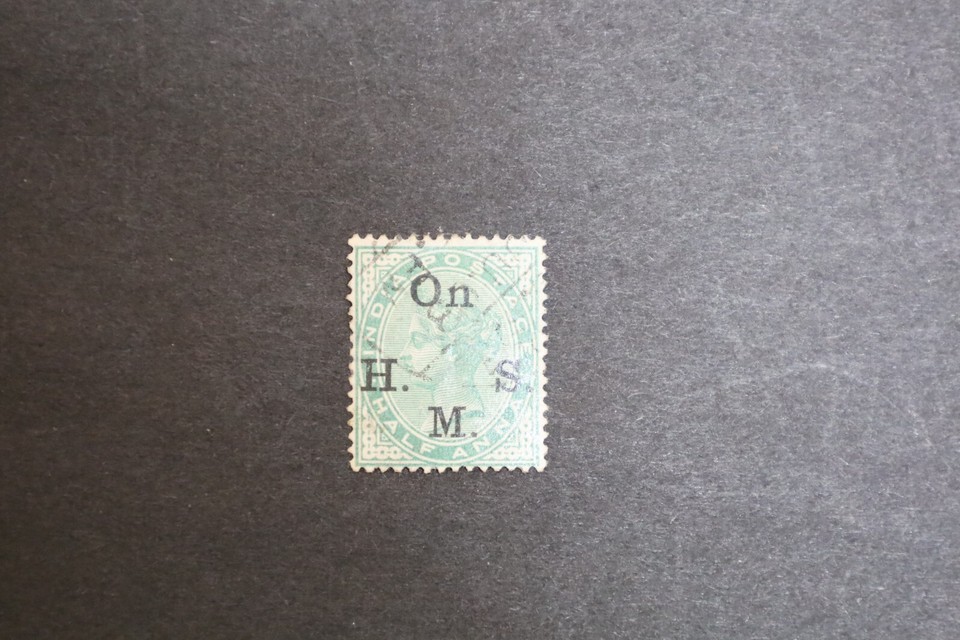 United Kingdom Queen Victoria Half Anna postage stamp from India w ...