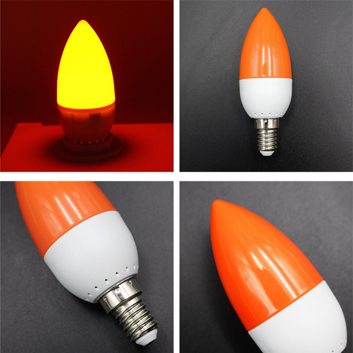 3X E14 LED Color Candle Tip Bulb, Color Candle Light,Red V7Y94799 | eBay