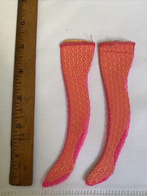 Vintage Barbie 1960's pink Floral pattern Stockings With Paper board ...