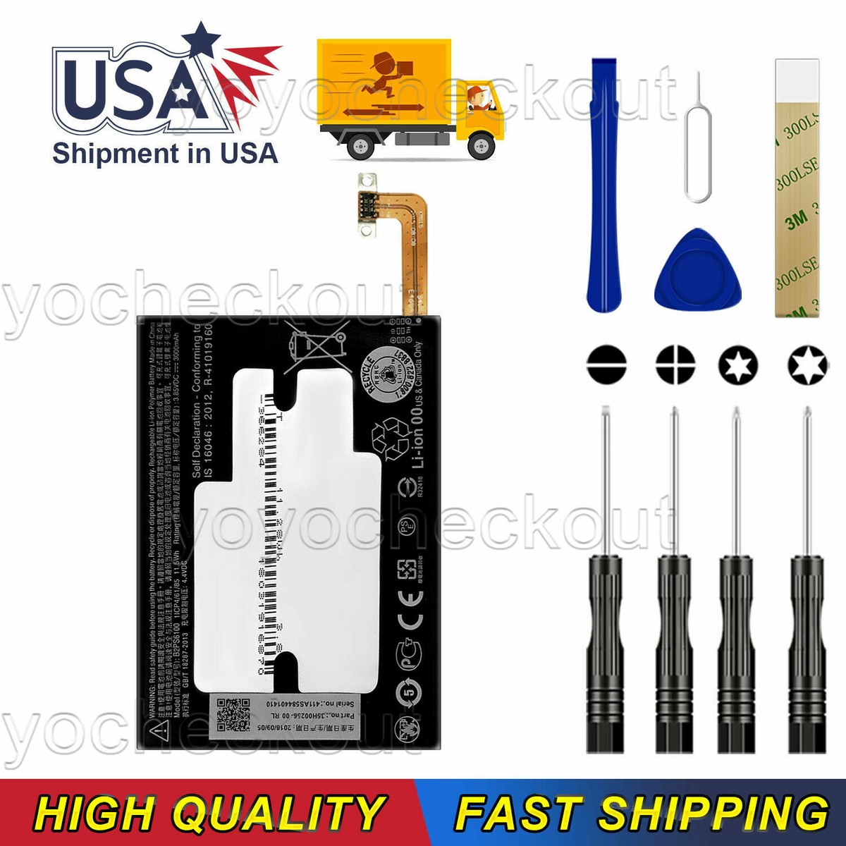 HTC For HTC One M10 M10U M10H Replacement Li-ion Battery B2PS6100 ...