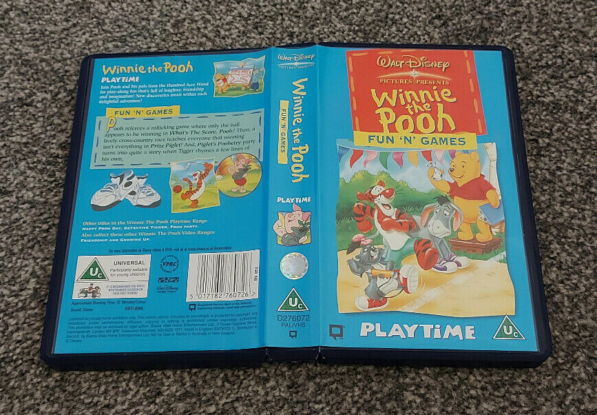 DISNEY'S WINNIE THE POOH FUN N GAMES PLAYTIME PAL VHS VIDEO KIDS ...