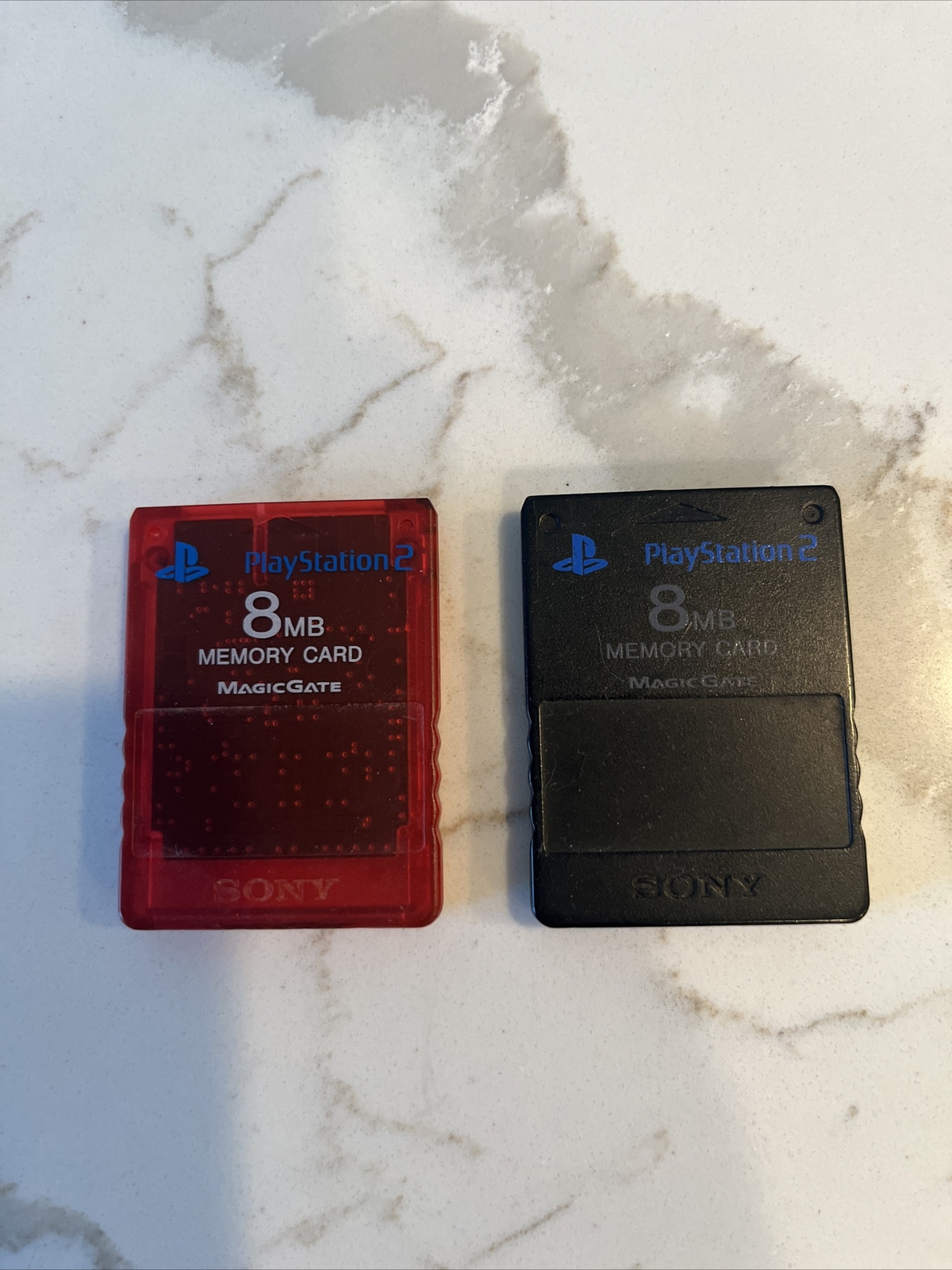 Lot of 2 Official Genuine OEM Sony PlayStation 2 PS2 Memory Card 8MB ...