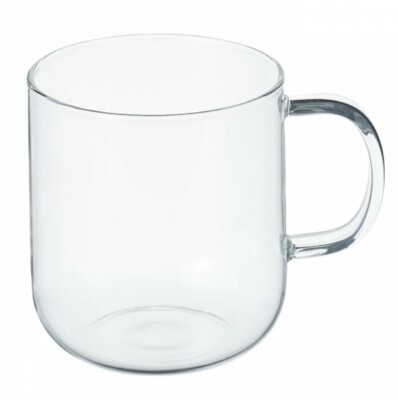 MUJI HEAT PROOF GLASS MUG CUP Heat resistant BOROSILICATE 360ml ...