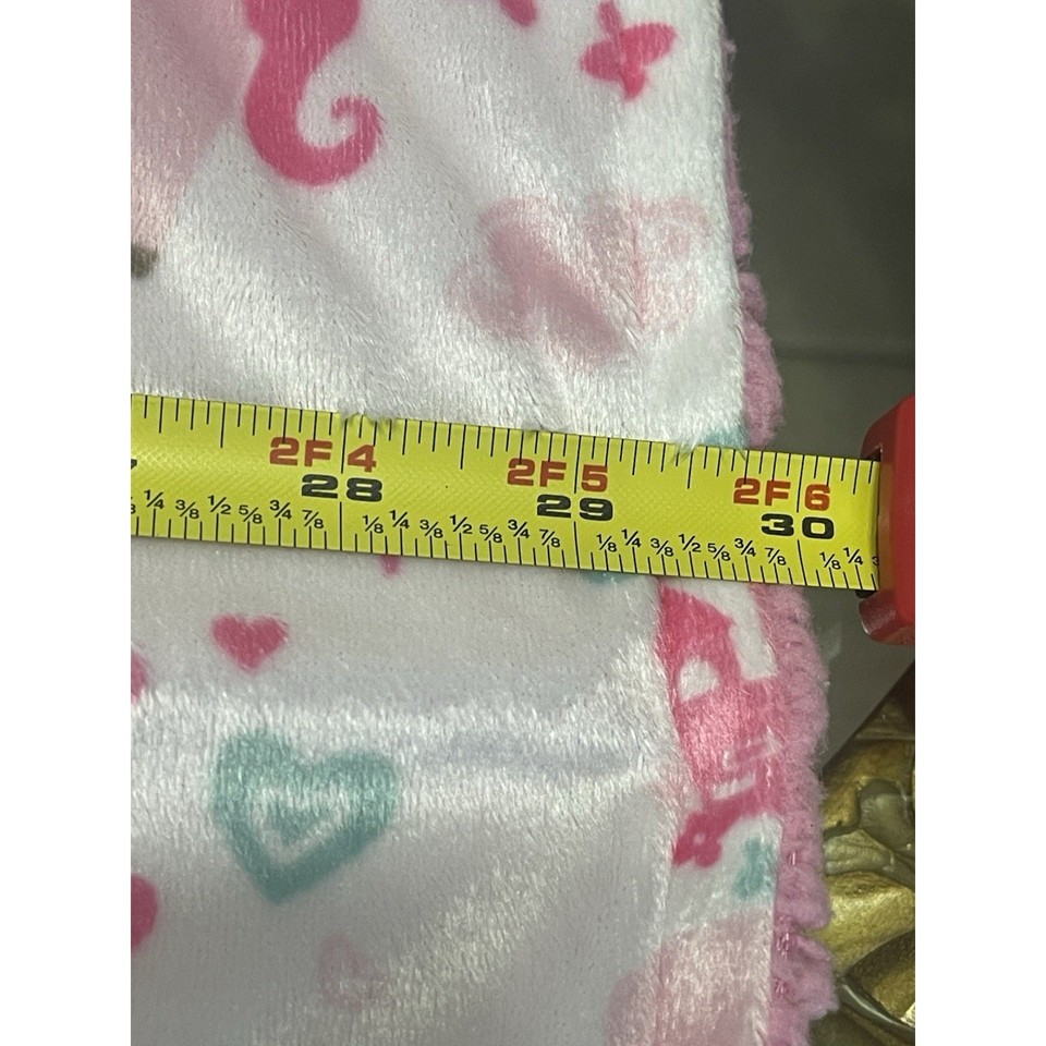 Le Bebe Favorite Baby Blanket Pink Plush Unicorn Castle Heart Star ...