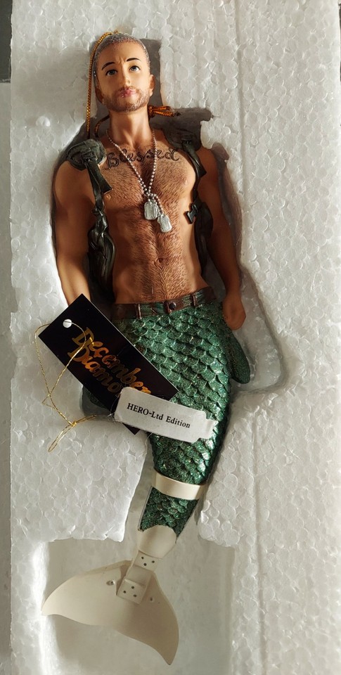RARE December Diamonds HERO Limited Edition Merman Ornament Wounded ...