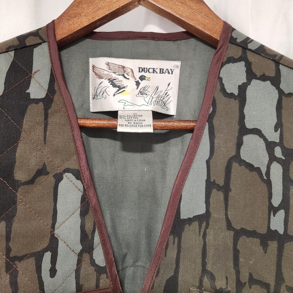Vintage Duck Bay REBARK Camo Hunting Vest Medium | eBay