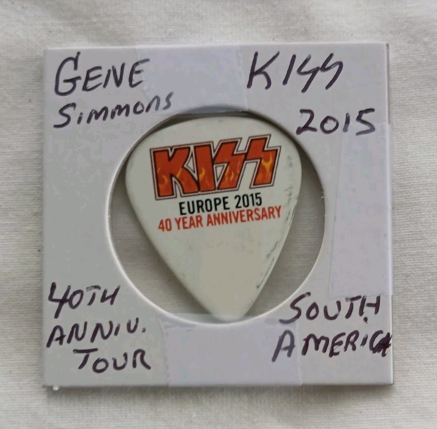 Gene Simmons Guitar Pick Kiss 40th Anniversary Tour Issued 2015 South ...