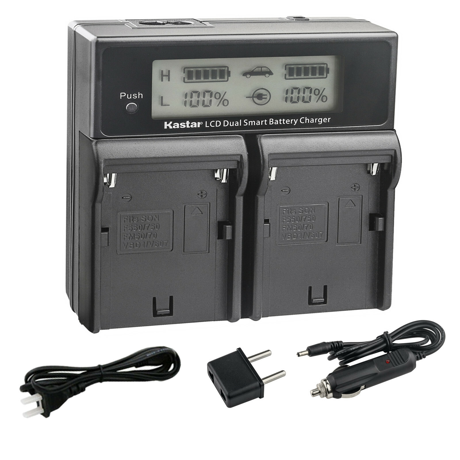 Kastar Battery LCD Dual Fast Charger for Sony F960 NP-F750 DCR-TRV520 ...