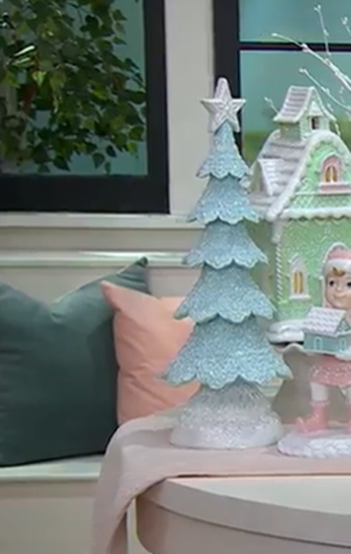 White Icing Fancy Snowy Gingerbread Lace Tree Valerie 18" Blue H427154 ...