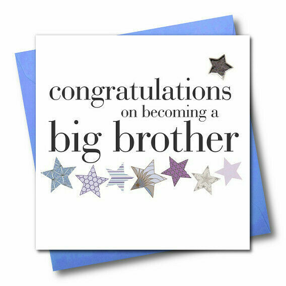 Baby Card Congratulations Big Brother Embellished With a Padded Star ...