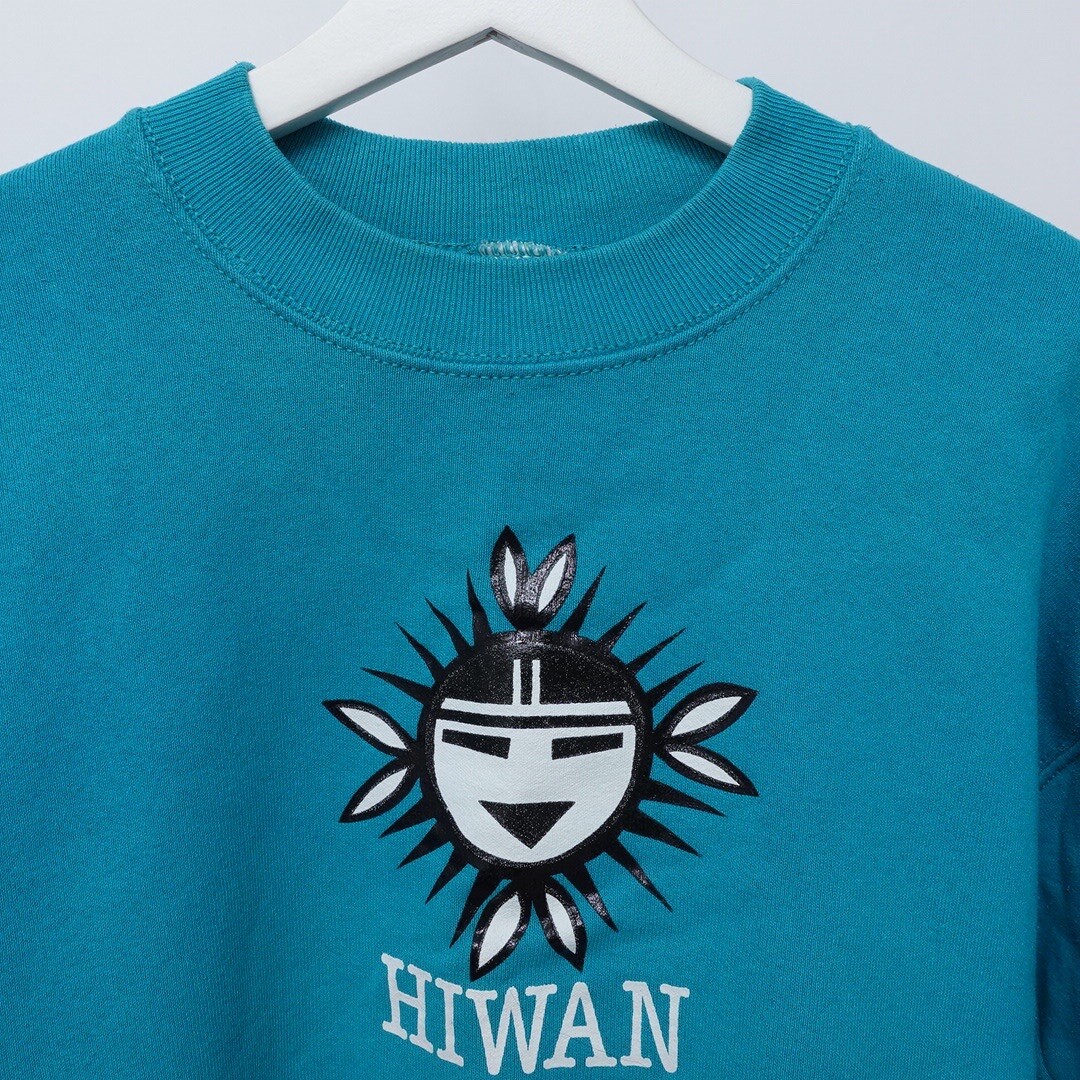 Vintage 80 Hiwan Aztec Tribal Teal Pullover Sweatshir… - Gem