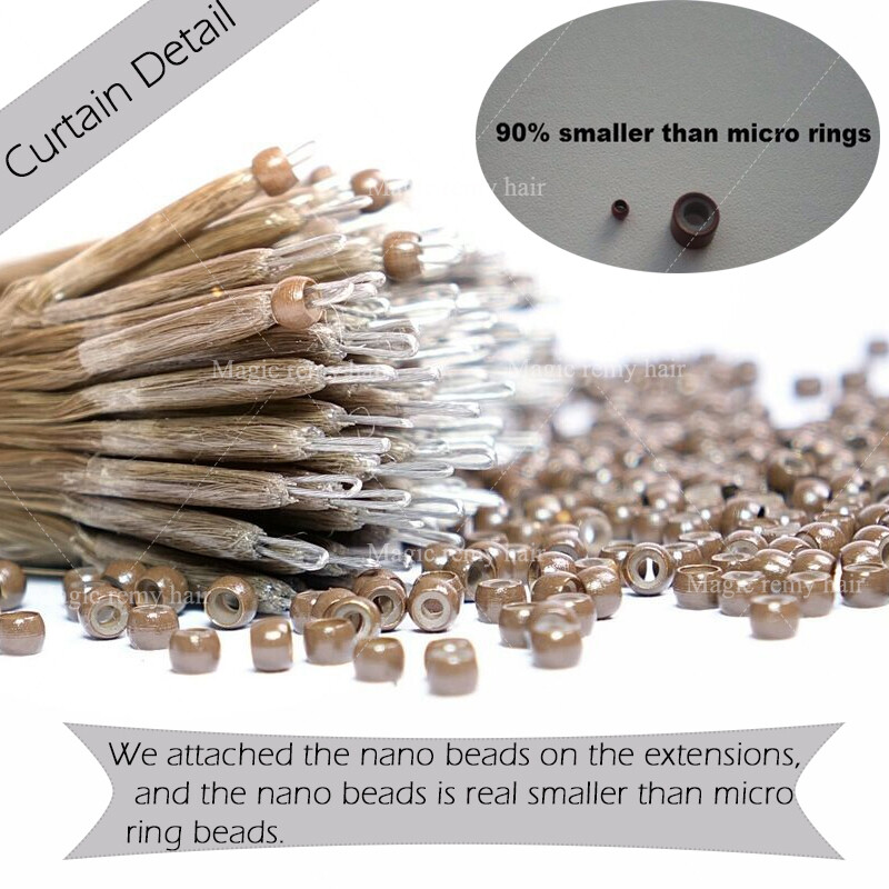 Invisible Rings Nano Rings 2.5mm Links Beads Tip 100 Real Human Hair ...