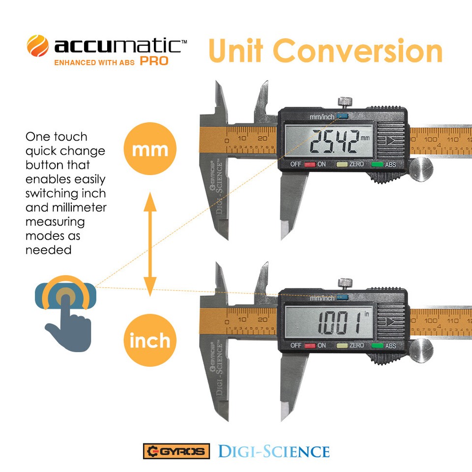 GYROS DIGI-Science Accumatic PRO Digital Caliper Measuring Tool, (ABS ...