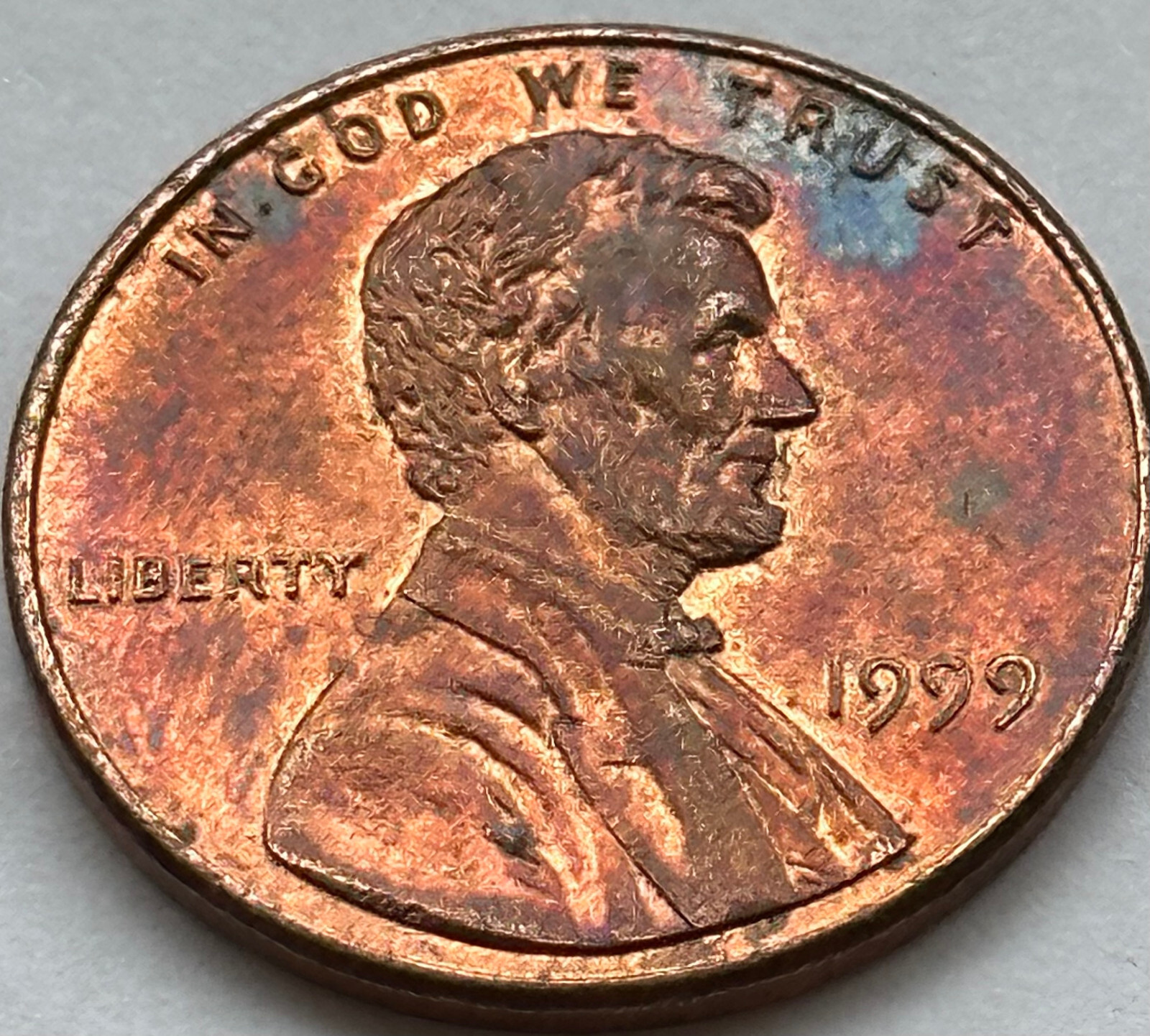 1999 Close AM Error Touching UNC Great Toning Lincoln Memorial Penny | eBay