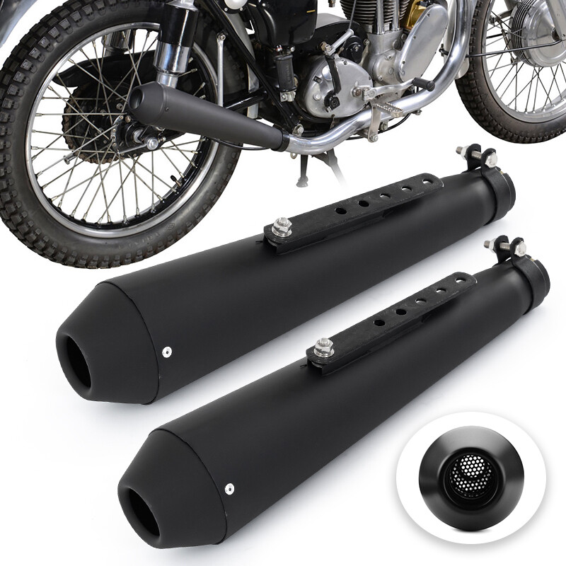 Fit For Harley Reverse Cone Megaphone Exhaust Pipes Motorcycle Mufflers ...