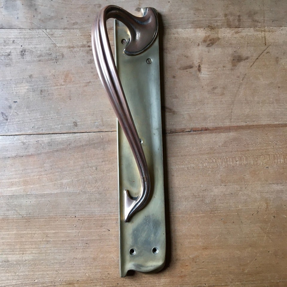 Vintage Solid Brass Handle Door Pull & Push Solid Cast Brass 15" | eBay