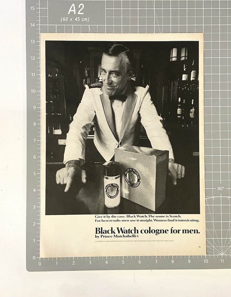 Vintage Black Watch Cologne 1966 Print Ad Original 60’s Advertisement ...