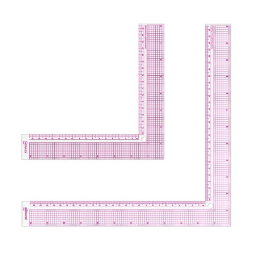 Kearing Plastic L Square Ruler, Clear Framing Square Ruler Set 8" + 12 ...