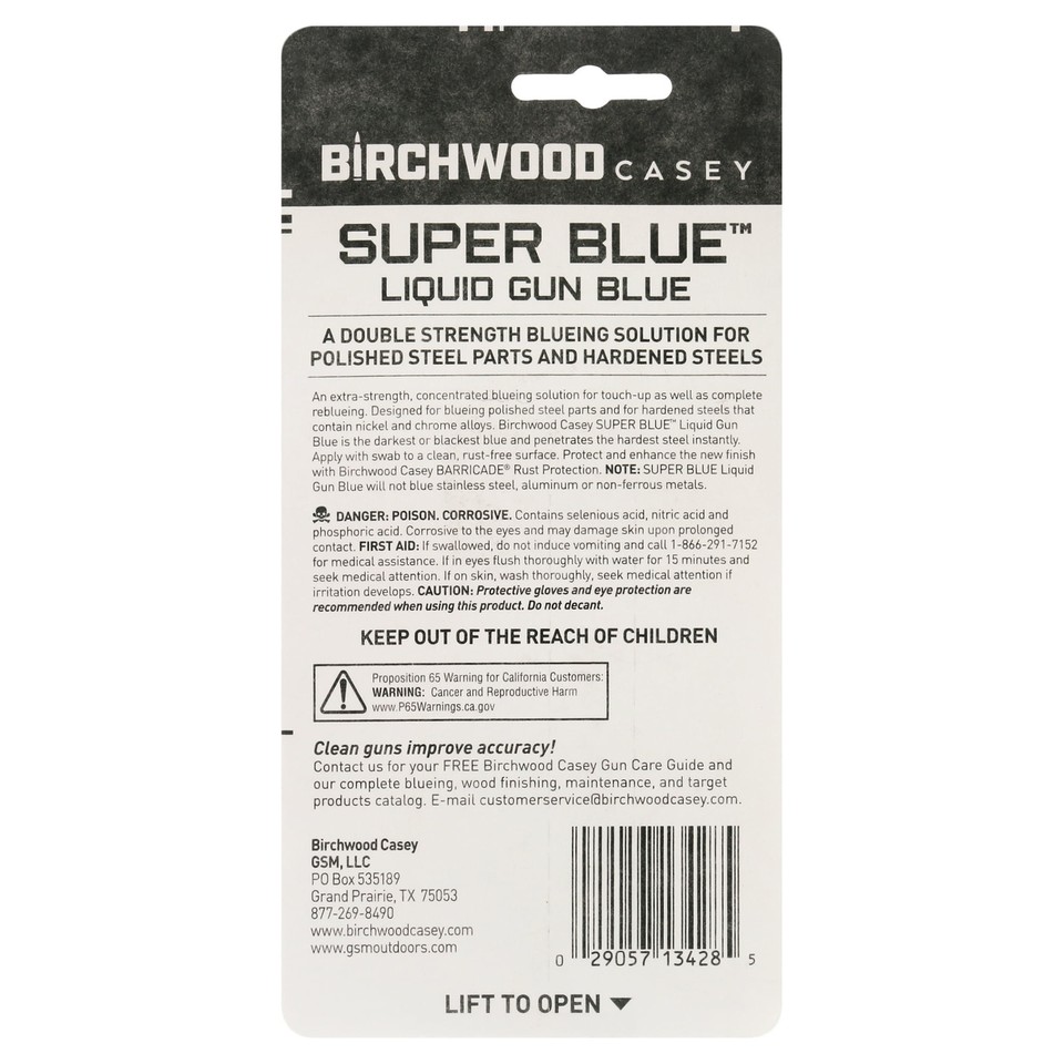 Birchwood Casey SUPER BLUE Liquid Gun Blue FOR BLUEING POLISHED ...