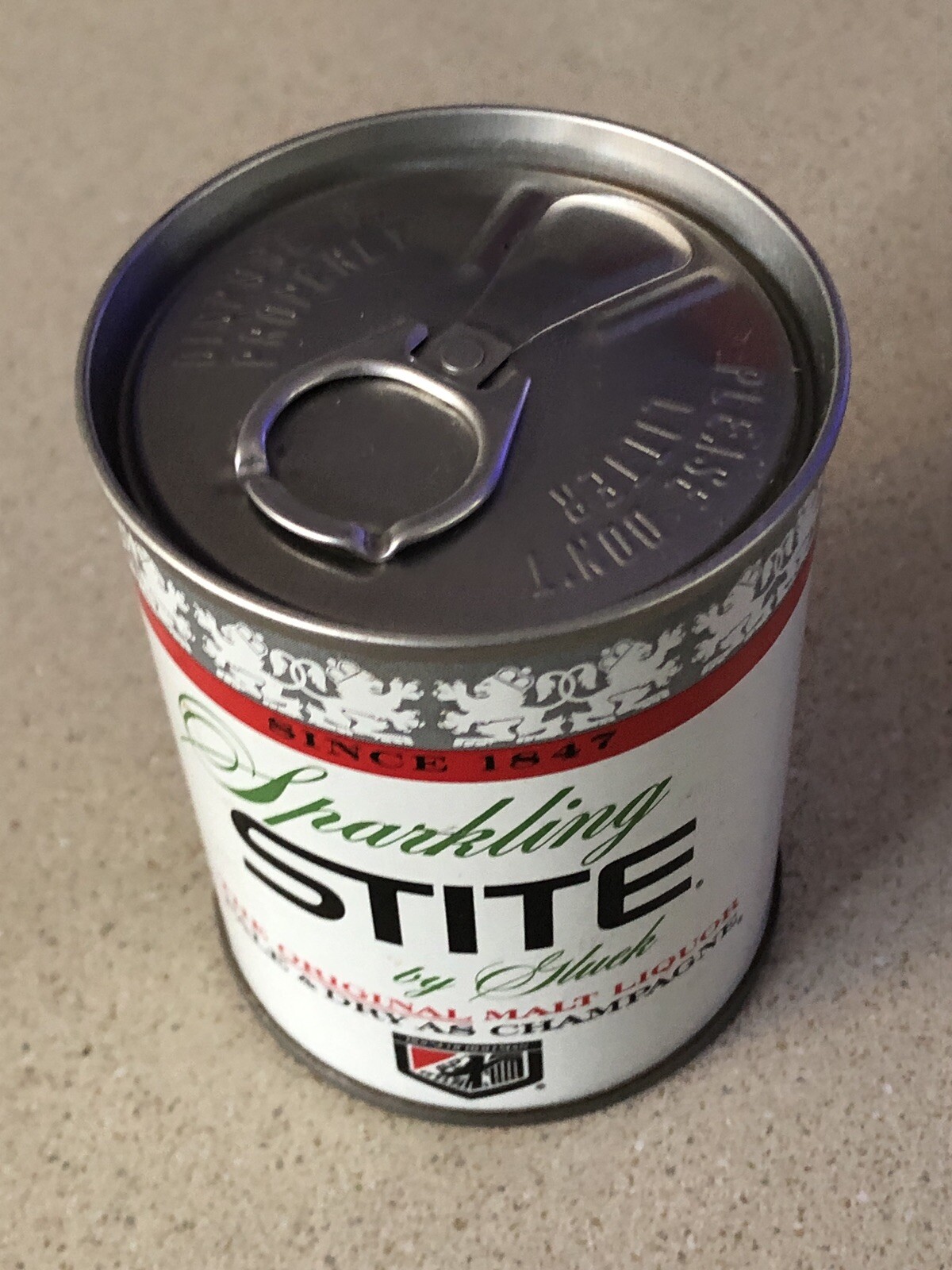 Sparkling Stite STEEL Beer Can, 8 Oz. -Gluek Malt Liquor-EXCELLENT! Tab ...