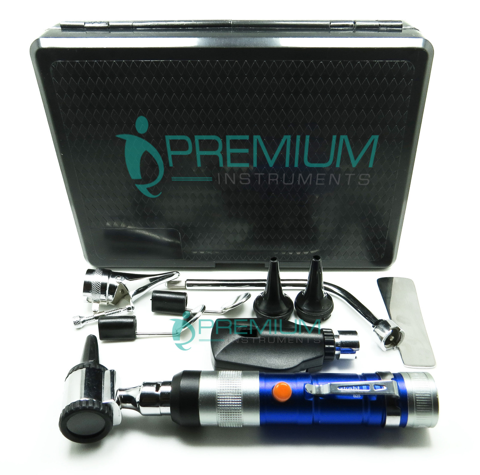 Blue ENT Otoscope Ophthalmoscope Nasal Speculum Depressor Mirrors Set ...